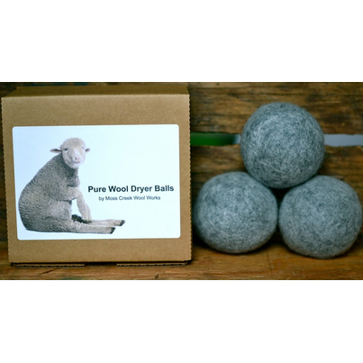 Buy Moss Creek Wool Works Wool Dryer Balls in Grey 3 Dryer Balls Online ...