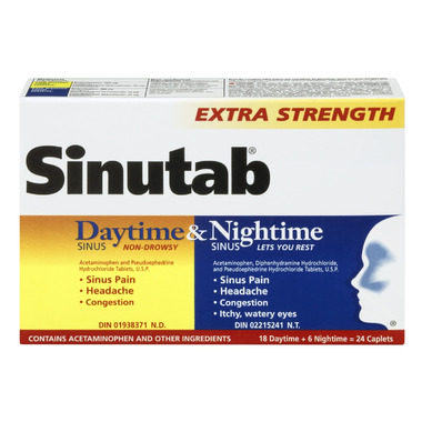 Buy Sinutab Sinus Extra Strength Daytime & Nightime Convenience Pack at ...