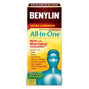 Buy Benylin Extra Strength All-In-One Cold & Flu with Warming Sensation ...