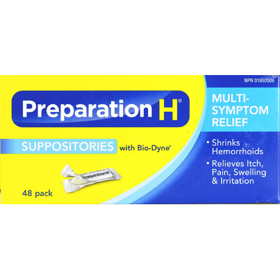 Buy Preparation H Suppositories with Bio-Dyne 48 Suppositories Online ...