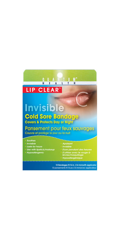 Buy Quantum Health Lip Clear Invisible Cold Sore Bandage 10 Bandages ...