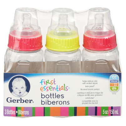 Buy Gerber First Essentials Clear View Silicone Narrow Neck Bottles 150 ...