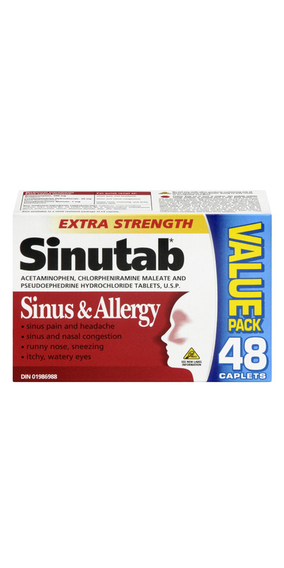 Buy Sinutab Sinus & Allergy Extra Strength at Well.ca | Free Shipping ...